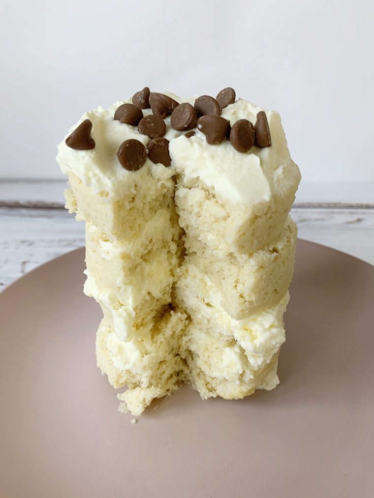 Coconut Flour Lemon Mug Cake With Cream Cheese Frosting